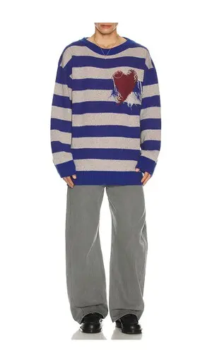 We11Done Grunge Stripe Pullover