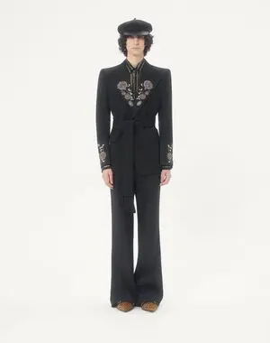 Valentino Garavani Silk Chiffon & Lurex Shirt - Black/gold