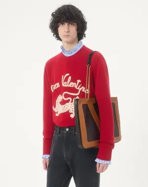 Valentino Garavani Wool Jumper With Chez Panther Embroidery - Red