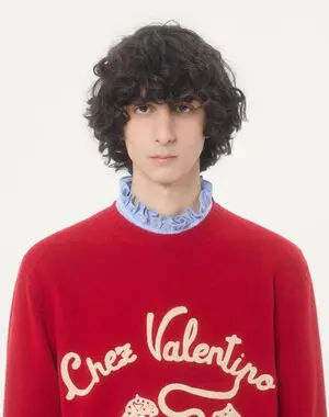Valentino Garavani Wool Jumper With Chez Panther Embroidery - Red
