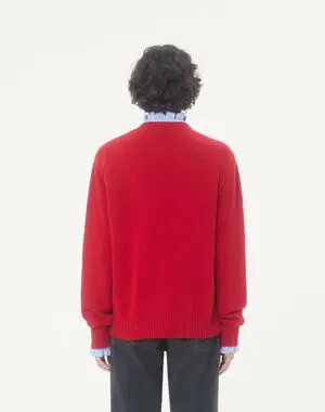 Valentino Garavani Wool Jumper With Chez Panther Embroidery - Red
