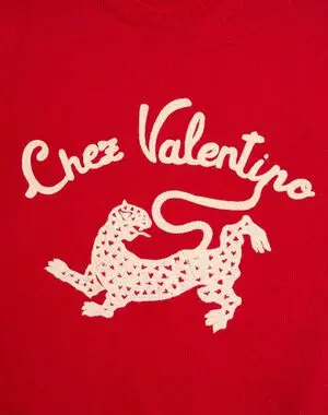 Valentino Garavani Wool Jumper With Chez Panther Embroidery - Red