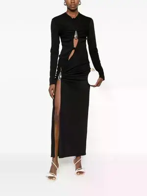 Christopher Esber Crystal-pendant Open-twist Midi Dress - Black