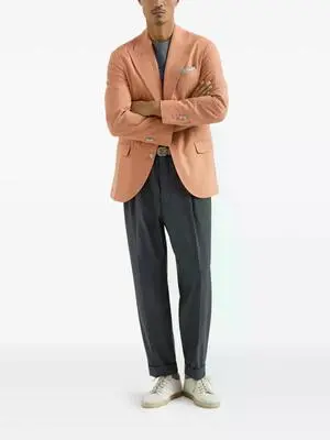 Brunello Cucinelli Peaked-lapels Blazer - Orange
