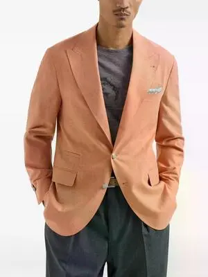 Brunello Cucinelli Peaked-lapels Blazer - Orange