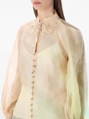 Zimmermann Rebellion Lace-collar Shirt - Neutrals