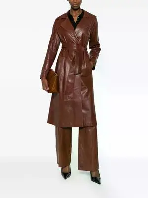 ARMA Yava Leather Trench Coat - Brown