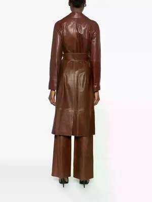 ARMA Yava Leather Trench Coat - Brown