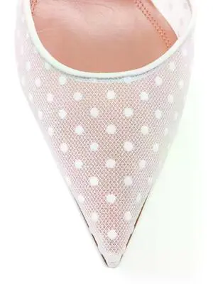 Amina Muaddi Holli Polka-dot Slingback Pumps