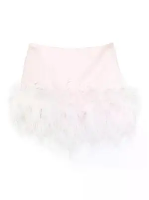 Retrofete Florriette Feather-trim Mini Skirt - Pink