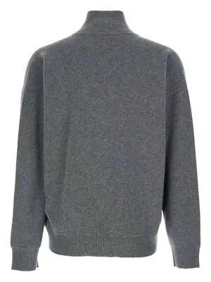 ROBERTO COLLINA High Neck Ribbed Knit Cardigan