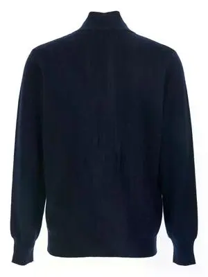 ROBERTO COLLINA High Neck Ribbed Knit Cardigan