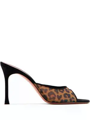 Amina Muaddi Alexa Leopard-print Mesh Sandals