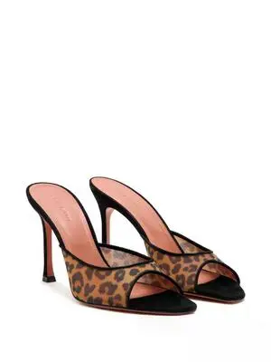 Amina Muaddi Alexa Leopard-print Mesh Sandals