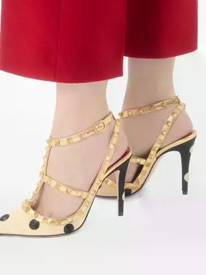 Valentino Garavani Rockstud Pumps With Embroidery - Neutrals