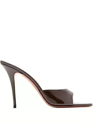 Amina Muaddi Elodie Patent Sandals - Grey