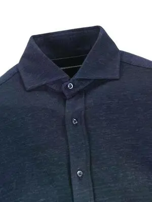 Brunello Cucinelli Linen And Cotton Mélange Jersey Shirt With Spread Collar