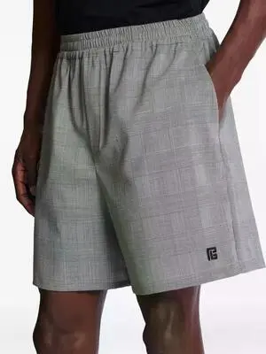 Balmain Prince Of Wales Wool Shorts - Grey