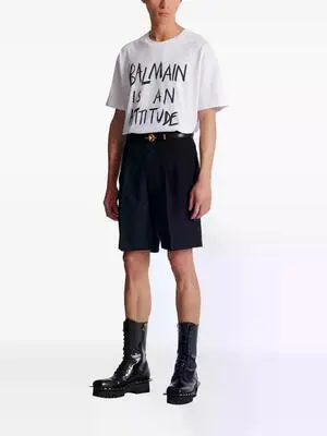 Balmain Wool Darted Shorts