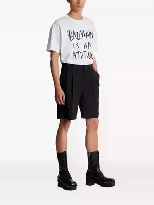 Balmain Wool Darted Shorts