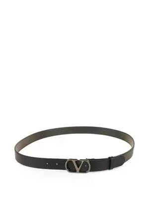 Valentino Garavani Vlogo Leather Belt - Black