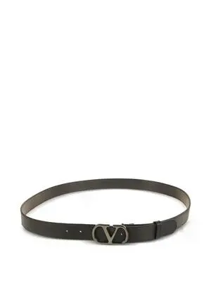Valentino Garavani Vlogo Leather Belt - Black