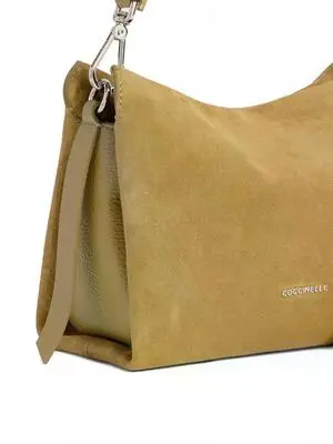 COCCINELLE Boheme Suede Shoulder Bag With Braided Detail - Neutrals