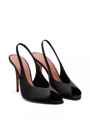 Amina Muaddi Kristina Slingback Peep-toe Pumps