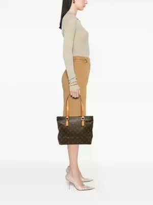 LOUIS VUITTON 2002 Monogram Cabas Piano Tote Bag - Brown