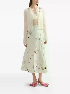 Erdem Embellished Crew-neck Cardigan - Neutrals