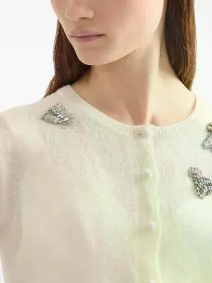Erdem Embellished Crew-neck Cardigan - Neutrals