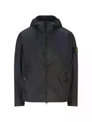 Stone Island Hooded Zip-up Jacket - Black