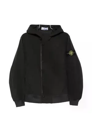 Stone Island Hooded Zip-up Jacket - Black