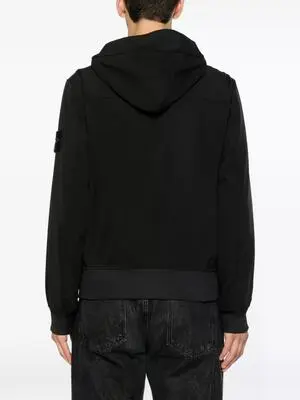 Stone Island Hooded Zip-up Jacket - Black