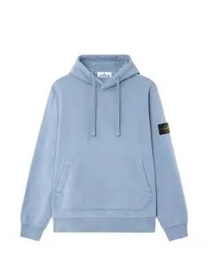 Stone Island Drawstring Kangaroo-pocket Hoodie - Blue