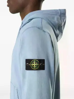 Stone Island Drawstring Kangaroo-pocket Hoodie - Blue