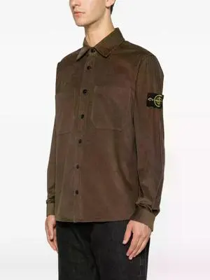 Stone Island Patch-pocket Long-sleeve Overshirt - Brown