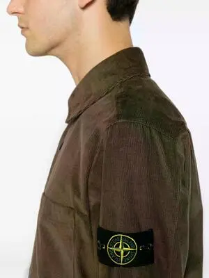 Stone Island Patch-pocket Long-sleeve Overshirt - Brown