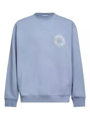 Stone Island Compass Logo Crew Neck Sweatshirt - Blue