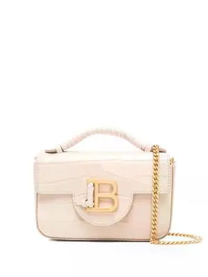 Balmain B-buzz 17 Croc-embossed Mini Bag