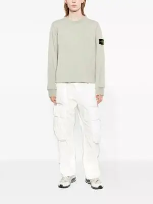 Stone Island 6100060 Organic Cotton Fleece Regular-fit Crewneck Sweatshirt With Raglan Sleeves - Blue