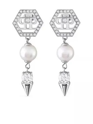 Philipp Plein Stainless-steel Drop Earrings - Silver