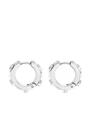 Philipp Plein Hexagonal Hoop Earrings - Silver
