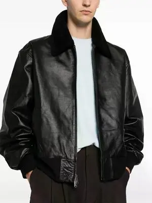 Calvin Klein Leather Bomber Jacket