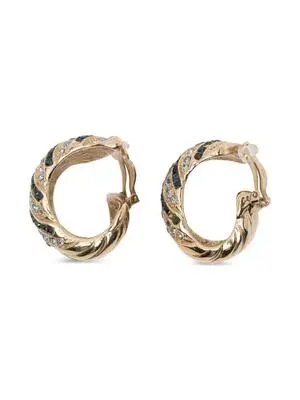Saint Laurent 1980-2000s Rhinestone Hoop Clip-on Earrings - Gold