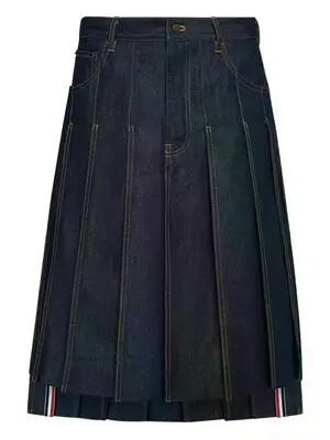 Thom Browne Selvedge Pleated Five-pocket Skirt