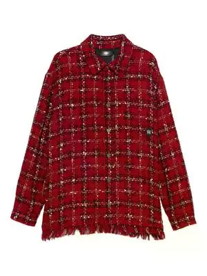 Amiri Frayed Checked Shirt - Red
