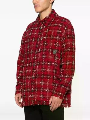 Amiri Frayed Checked Shirt - Red