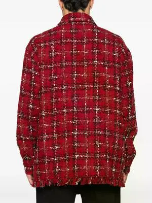 Amiri Frayed Checked Shirt - Red