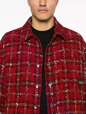 Amiri Frayed Checked Shirt - Red